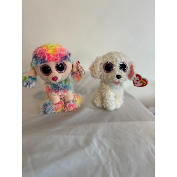 Toys | Ty Beanie Boos Lot Of 2 Poodles Rainbow And Pippie Plush With ...
